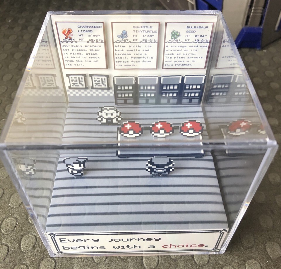 Pokemon Prof. Oak Lab 3D Cube Handmade Diorama - Gameboy - Fanart | eBay