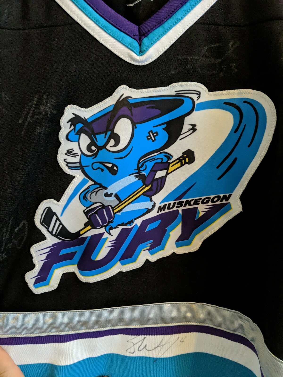 Defunct Muskegon Fury Multicolor Team Signed Youth Hockey Jersey | eBay
