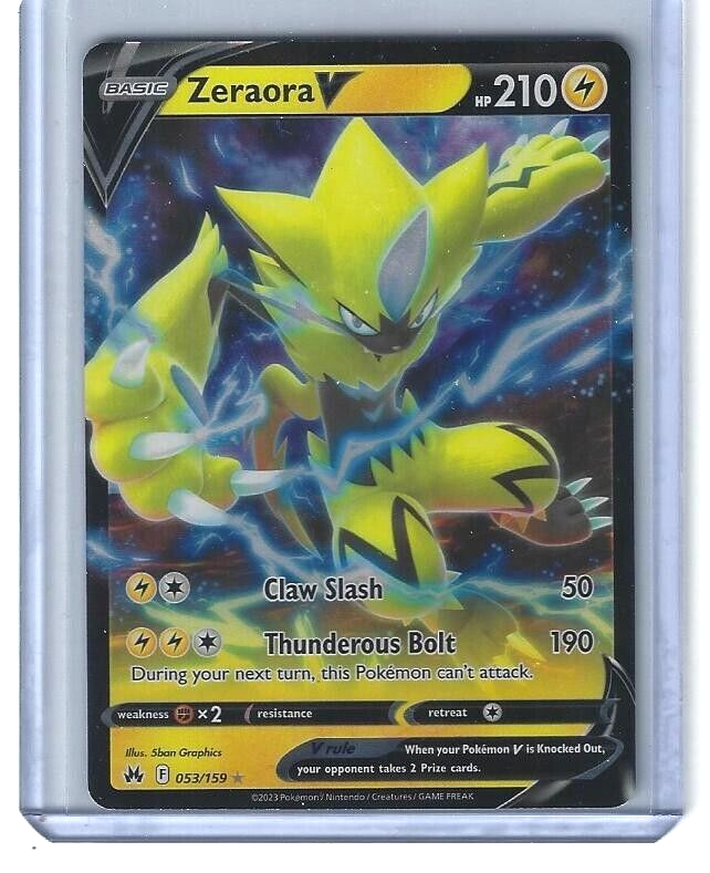 Zeraora V 053/159 HP210 Crown Zenith Ultra Rare Holo Pokemon TCG Card ...