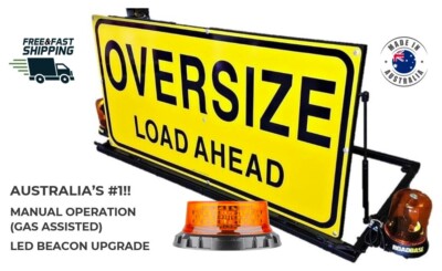 Oversize Load Ahead Pilot Vehicle Sign Kit Manual Operation LED Beacons ...