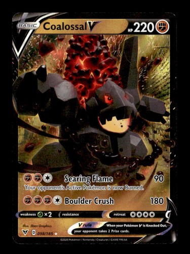 Coalossal V SWSH04: Vivid Voltage #098/185 LP Pokemon Ultra Rare | eBay
