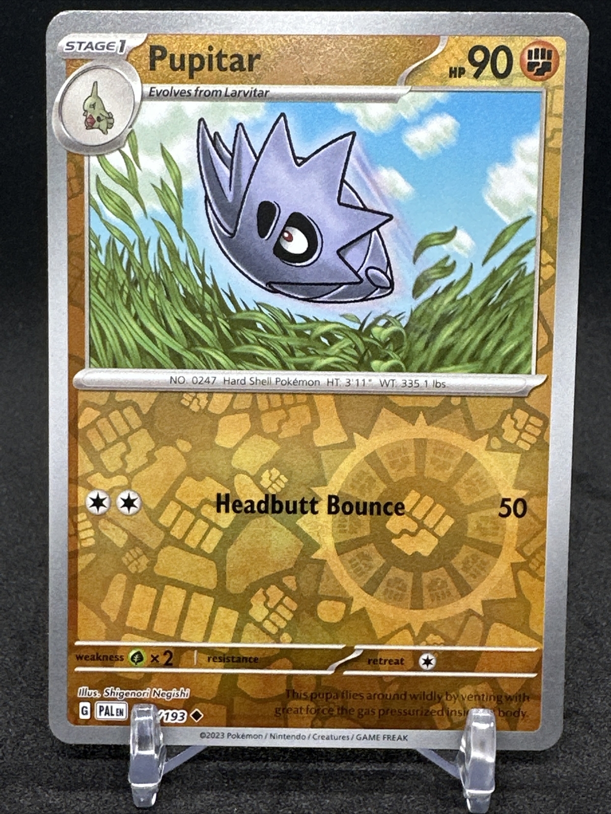 PUPITAR 111/193 Reverse Holo Uncommon Paldea Evolved Pokemon TCG Card ...
