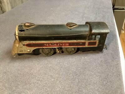 Vintage MARX Tin Litho Steam Engine Locomotive MARLINES Electric ...