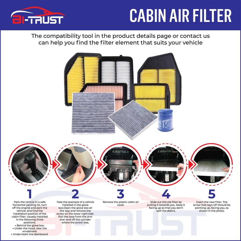 Combo Set Engine & Cabin Air Filter for Subaru Outback H4 2.5L 2010 ...