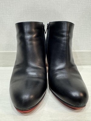 Christian Louboutin Short Heel Boots Shoes Women Size 38 Black Genuine ...