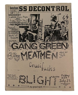 SS DECONTROL SSD GANG GREEN MEATMEN CRUCIFUCKS BLIGHT 1982 Flyer ...