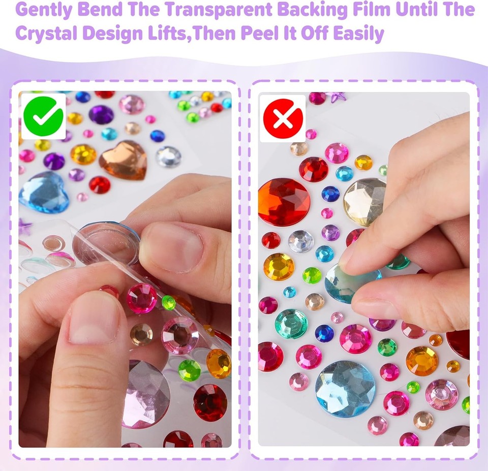 3330Pcs Gem Stickers,Rhinestone Jewel Stickers for Crafts Self Colorful ...