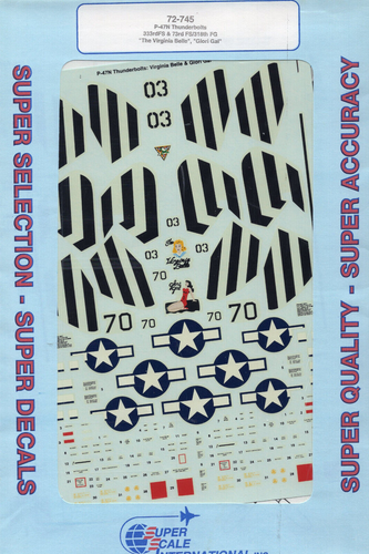 Super Scale Decals 1/72 P47N Thunderbolt 333rd&73rdFS/318FG New Sealed ...