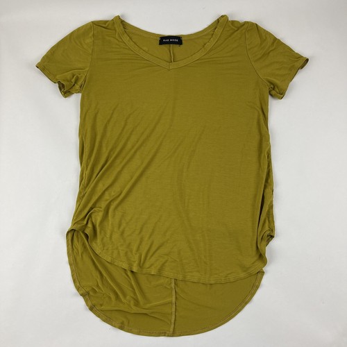 Rae Mode Tshirt Womens Vneck Longer Back Short Sleeve Green | eBay