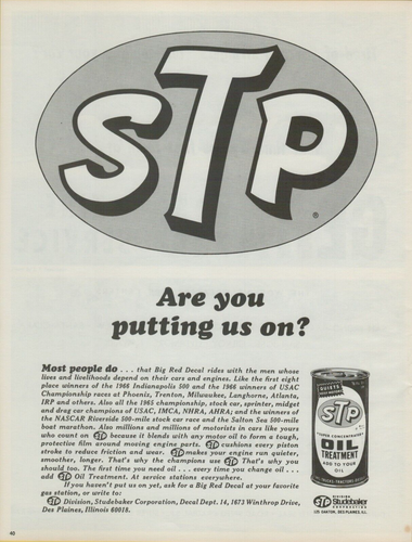 1966 STP Oil Treatment Big Red Decal USAC Championship NHRA VINTAGE ...