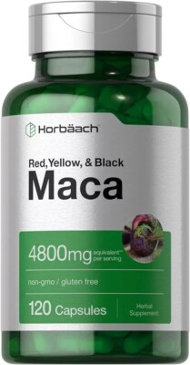 Maca Root Capsules 4800 mg | 120 Pills Peruvian Maca Extract for Men ...