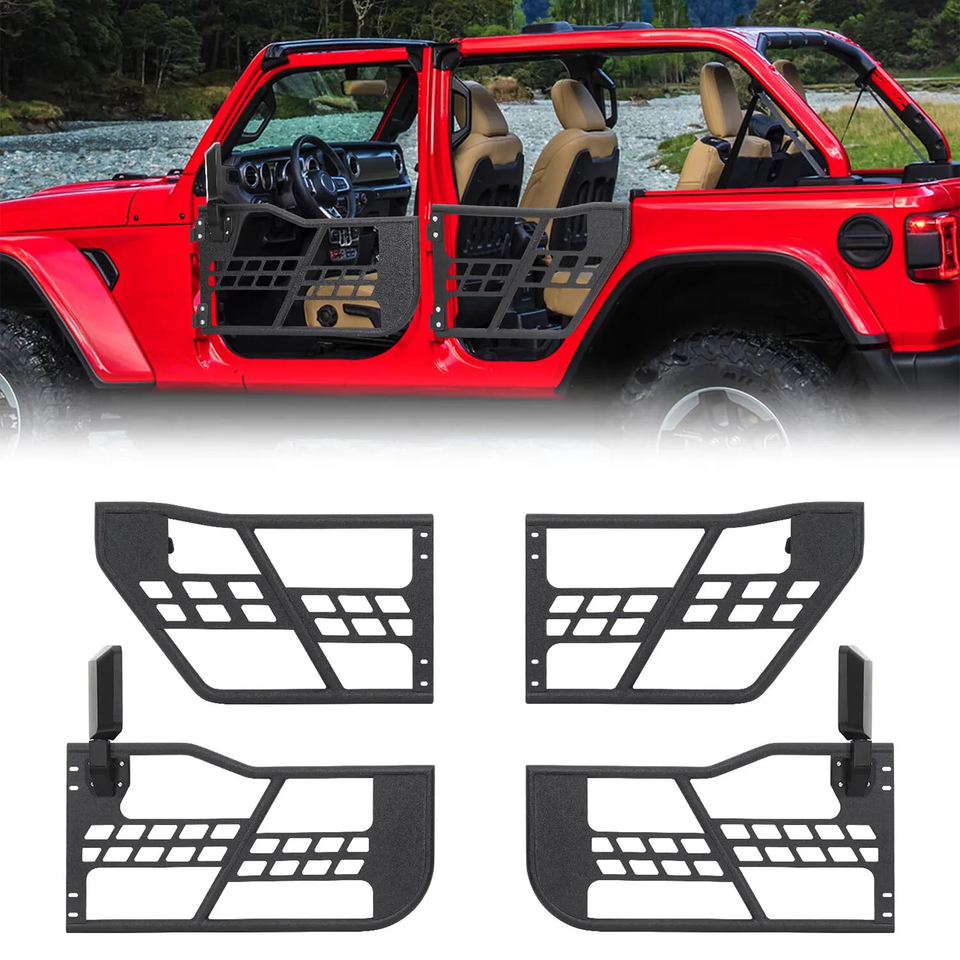 Steel Tubular Doors Tube Half Door Guards For Jeep Wrangler JL 2018 ...