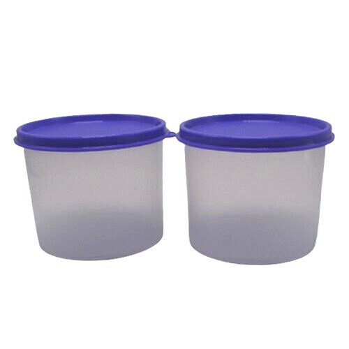 Tupperware Mini Canisters Containers Purple Seal 20 oz #4623 Set of 2 ...