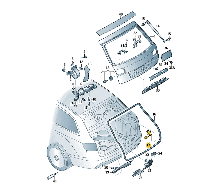Original Audi A3 A4 A6 A7 Anschlagpuffer für Heckklappe einstellbar ...