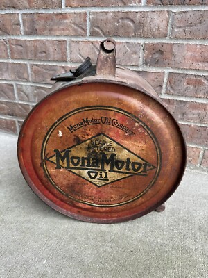 Vintage 1920s Original Mona Motor Oil 5 Gallon Rocker Oil Can Gas & Oil ...