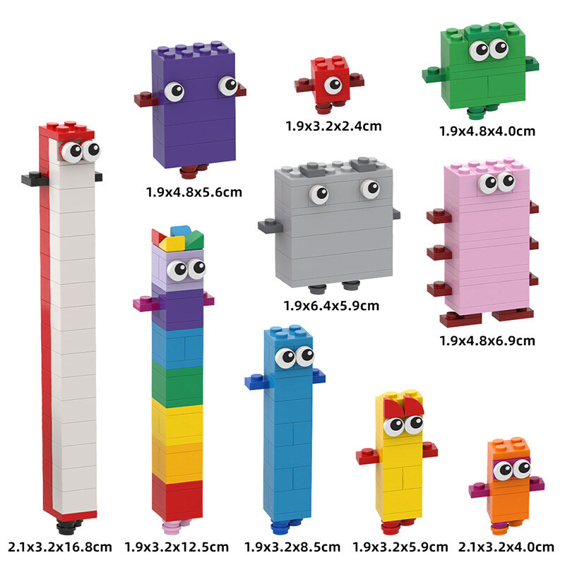 MOC Numberblocks 1-10 Building Blocks Toys Educational Number Blocks ...