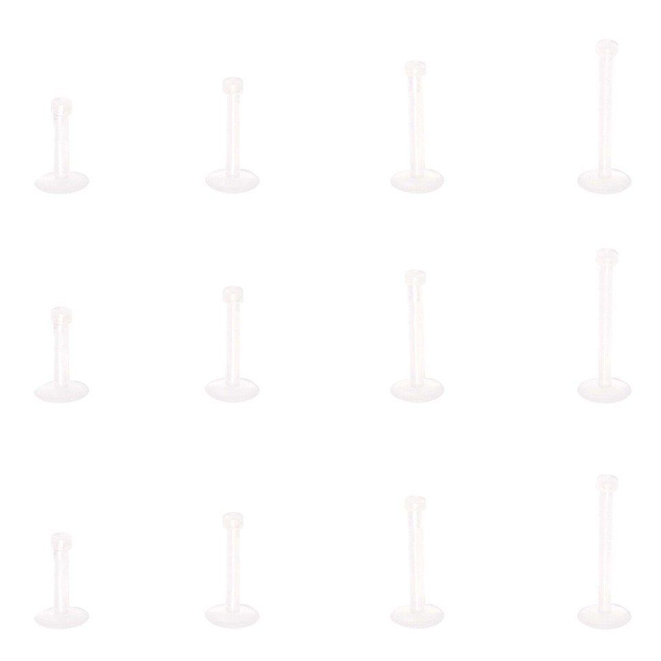 Clear Nose Stud Plastic Invisible Earring Piercing Retainer School ...