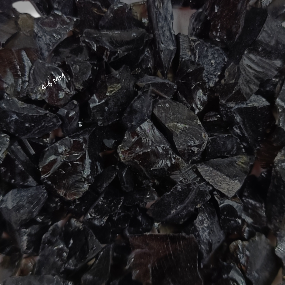 Black Obsidian Gemstone Coarse All Size Stone Healing Powder Woodwork ...
