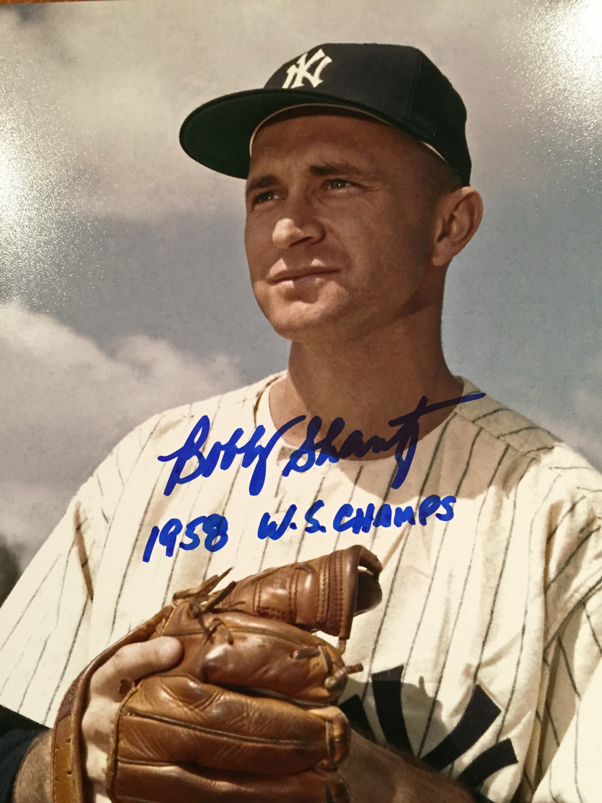 BOBBY SHANTZ NEW YORK YANKEES SIGNED AUTOGRAPHED 8X10 PHOTO COA 1958 WS ...