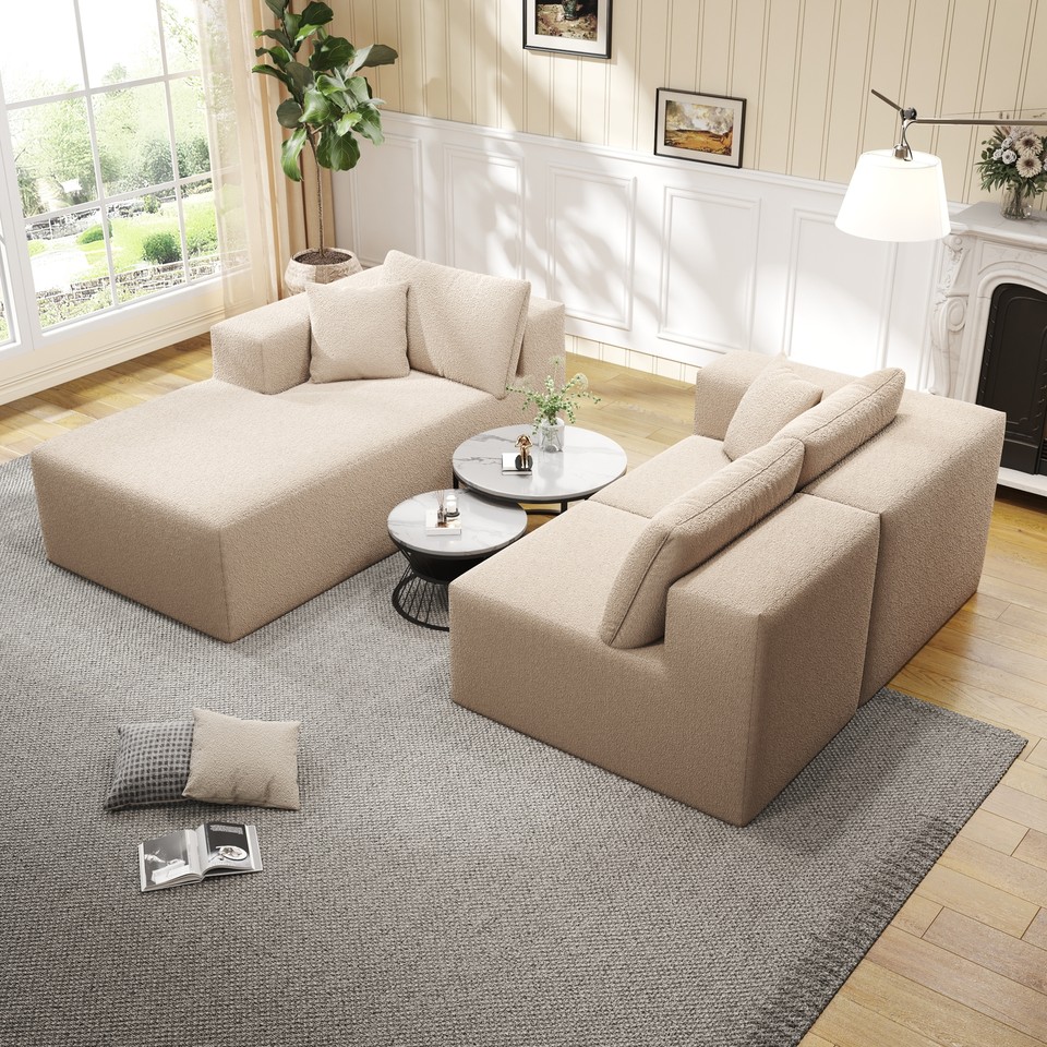 Sectional Sofa DIY Sofa L-shaped Chaise Lounge Corner Sofa Free ...