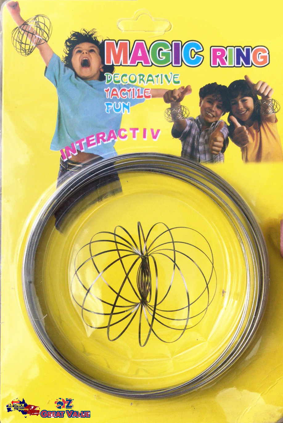3D Flow Magic Rings Arm Slinky Dynamic Science Magic Fidget Kids Toys ...