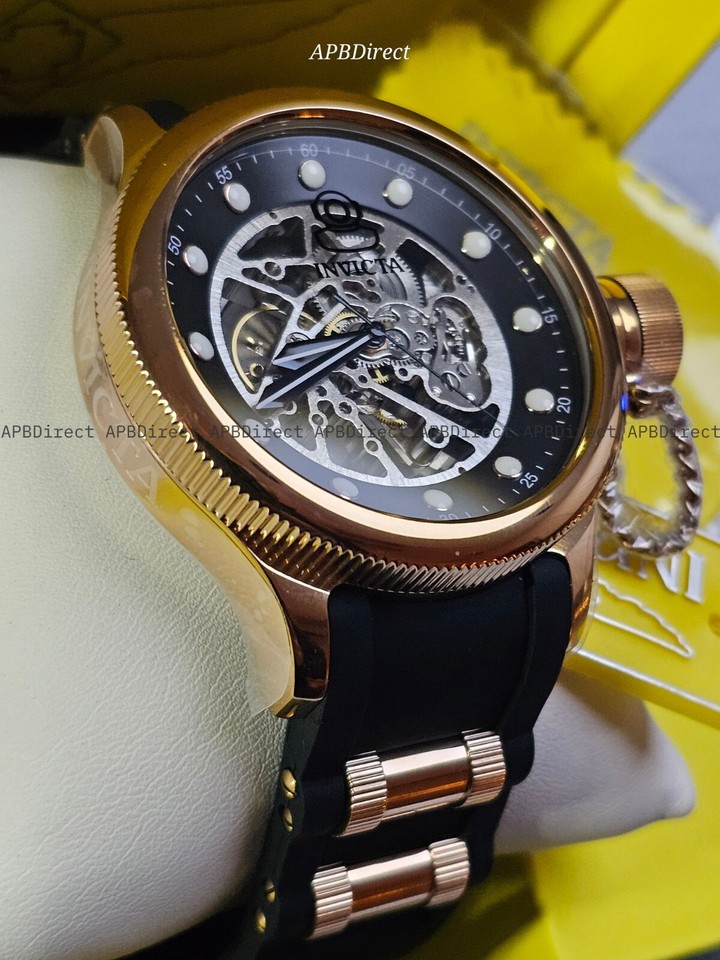 Invicta - Russian Diver - Automatic - LUME Skeleton- ROSE GOLD - mens ...