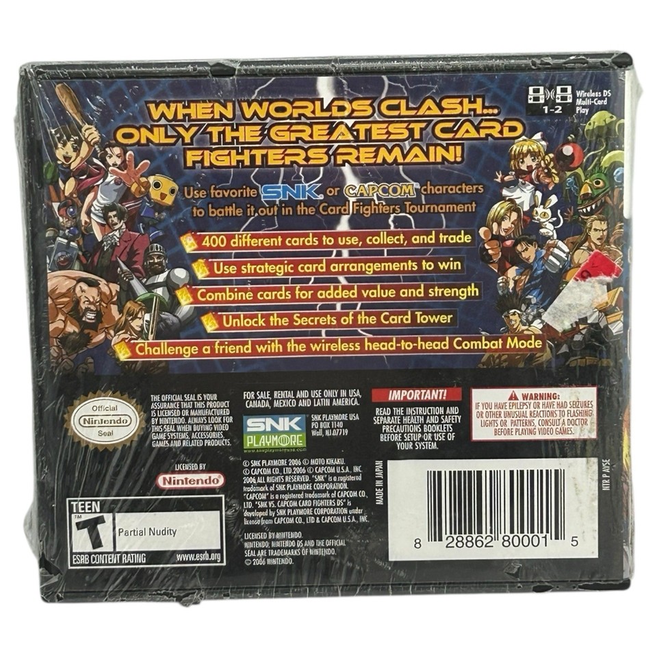 SNK vs. Capcom: Card Fighters DS (Nintendo DS, 2007) Brand New Factory ...