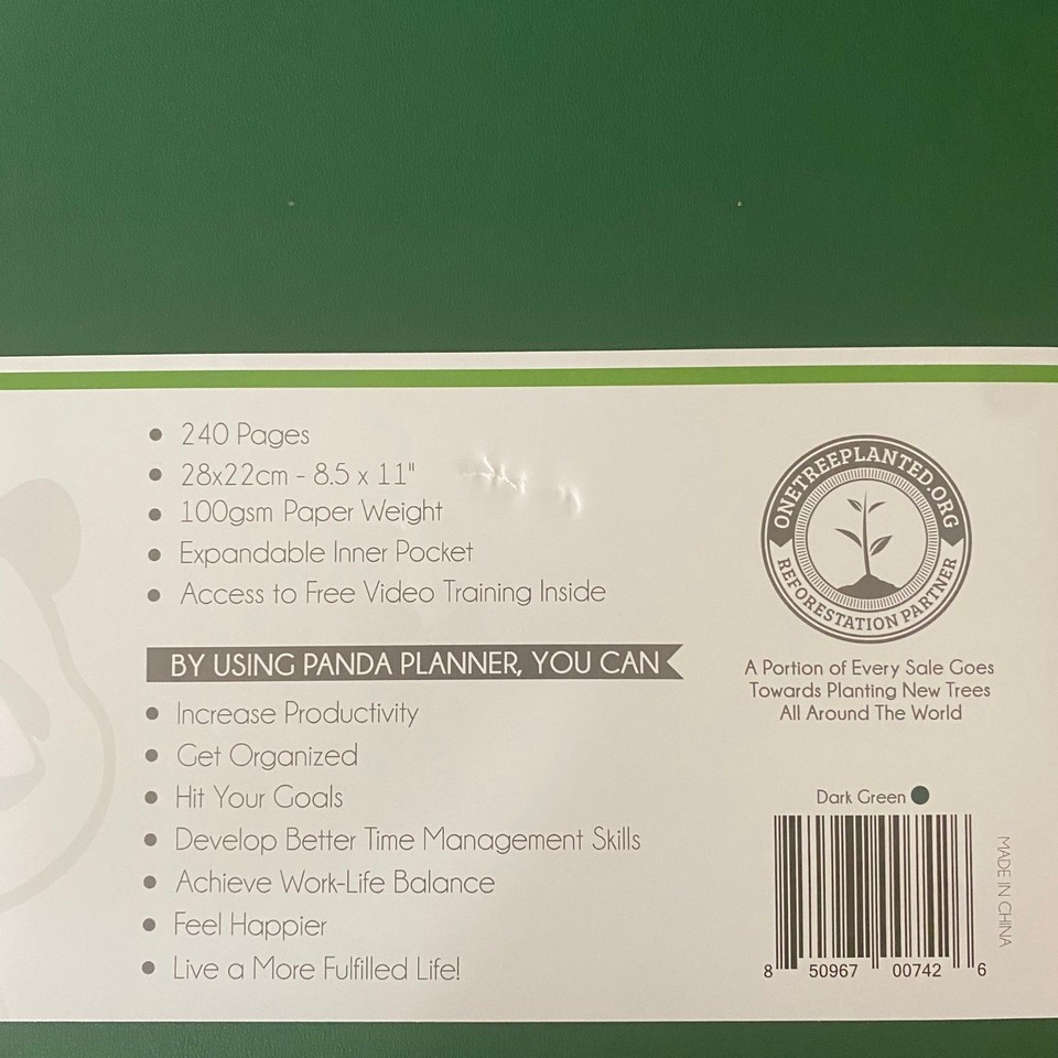 Panda Planner Pro 6 Month Undated Daily Weekly Monthly Habit Goal ...