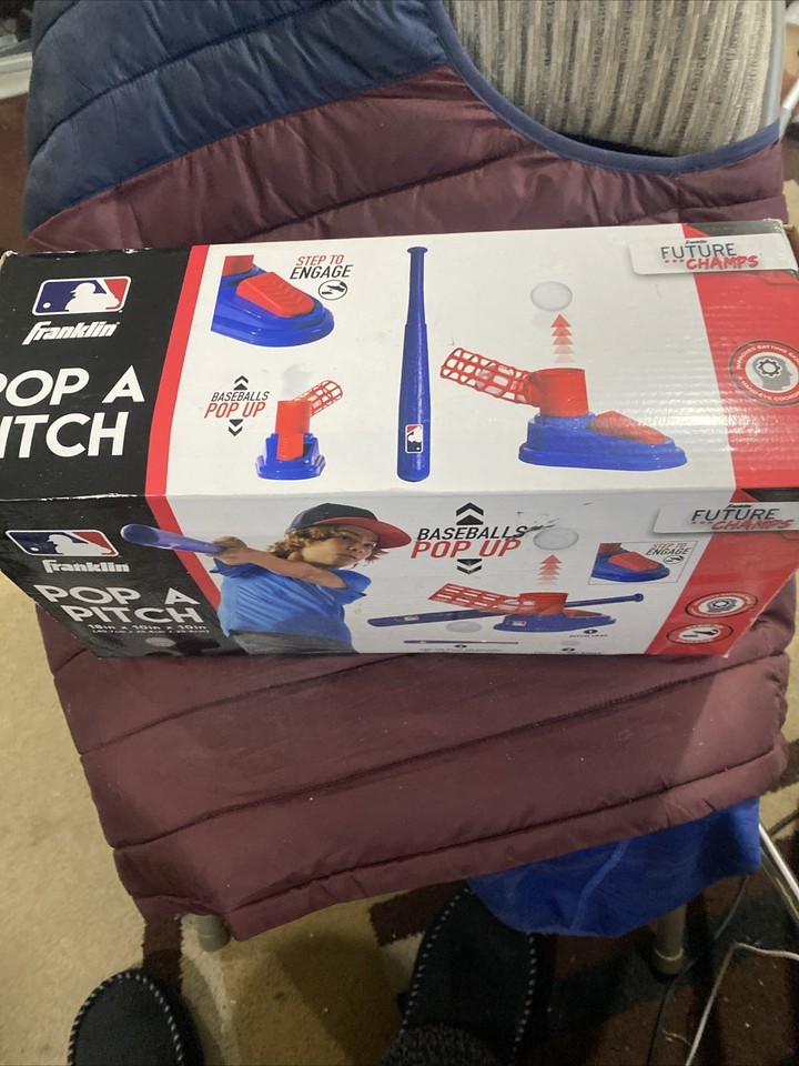 Kids Baseball Toy - Pop A Pitch Pitching Machine with Bat and 3 Plastic ...