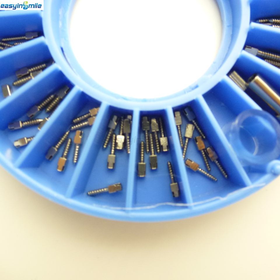 120PCS Dental Screw Post Titanium Kit Gold/Silver Plated Conical Root ...