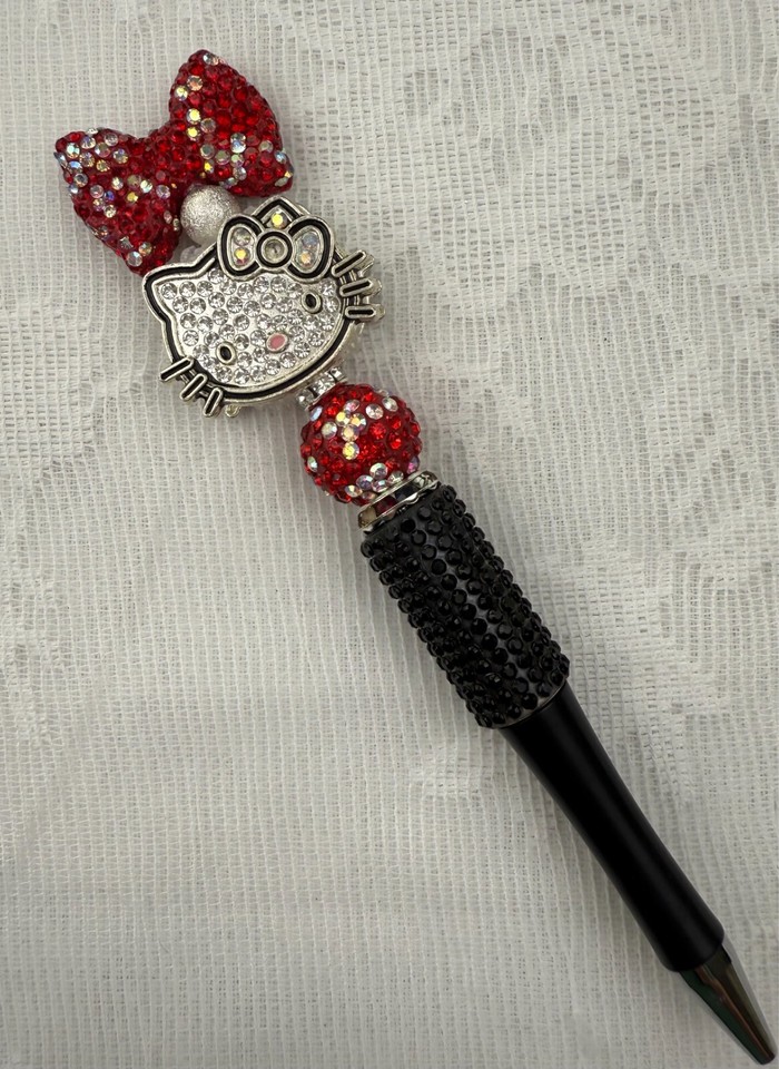 Custom hand made beaded pens! Bling pens! H Kitty! Gifts, basket filler ...