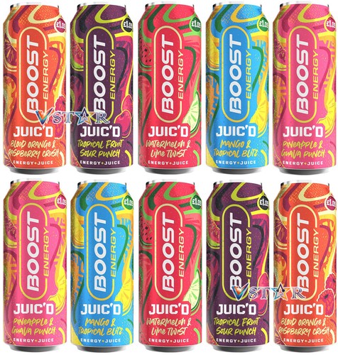 Boost Energy Juic'd Mango, Watermelon, Tropical, Pineapple, Orange Cans ...