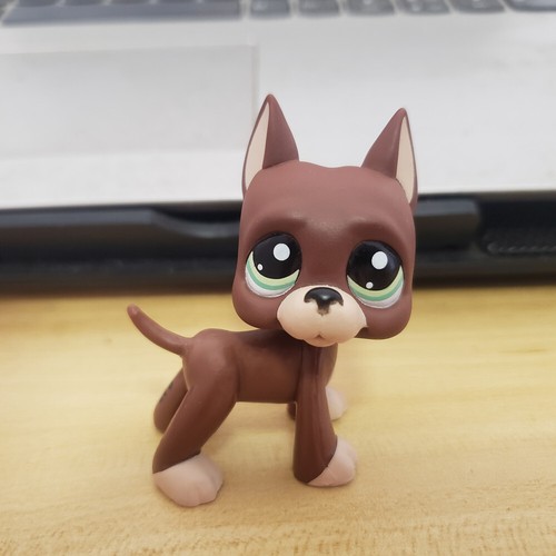 Mini Pet LPS Collection #1519 Brown Chocolate Great Dane Dog Green Eyes ...