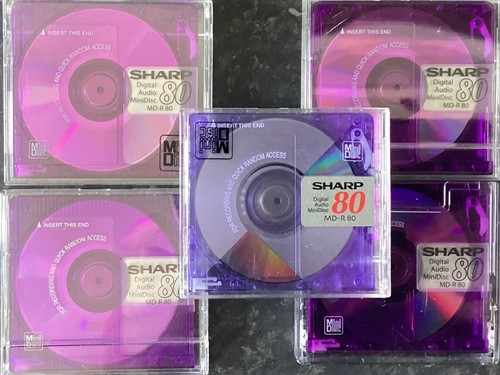 5 x Sharp MD-R80 recordable mini-discs. Purple - NEW BUT OPENED | eBay