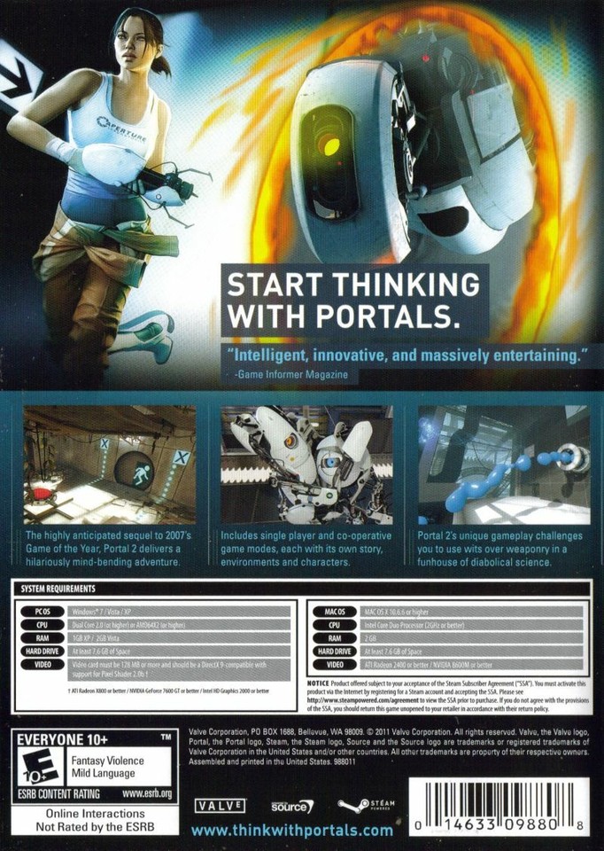 Portal 2 PC Mac More Games in Store | eBay