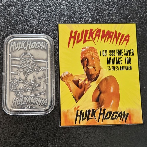 WWF Macho Man Randy Savage & Hulk Hogan 1oz Silver Bars Limited Mintage ...