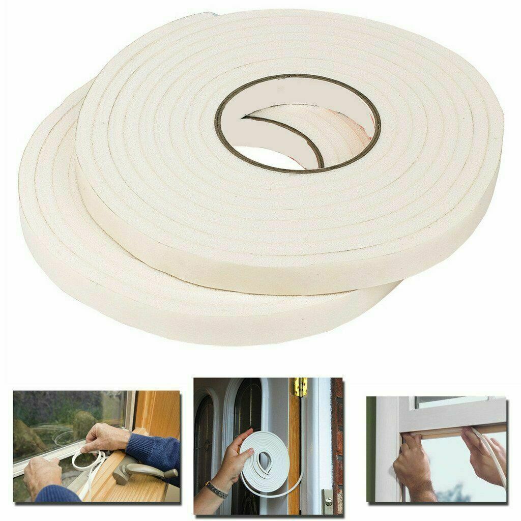 🔥9M Foam Draught Excluder Weather Seal Strip Tape Door Window Draft ...