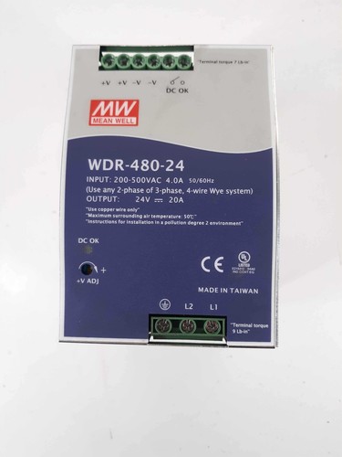Mean Well WDR-480-24 Power Supply, 200-500VAC to 24V | eBay