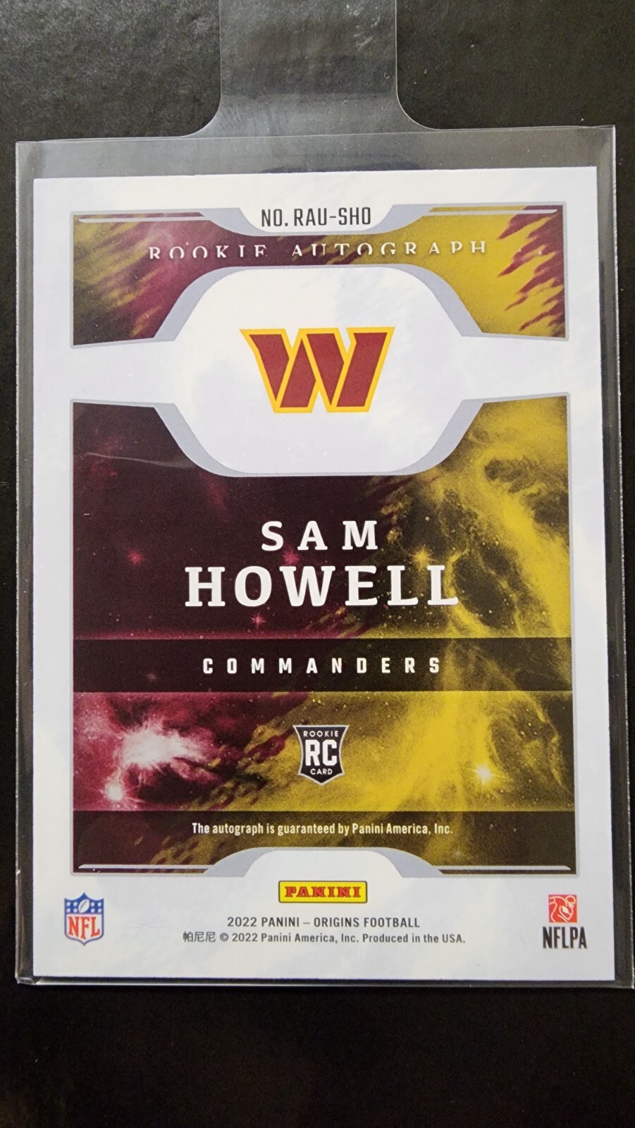 Sam Howell 2022 Panini Origins Pink Autograph Rookie Auto RC #6/8 | eBay