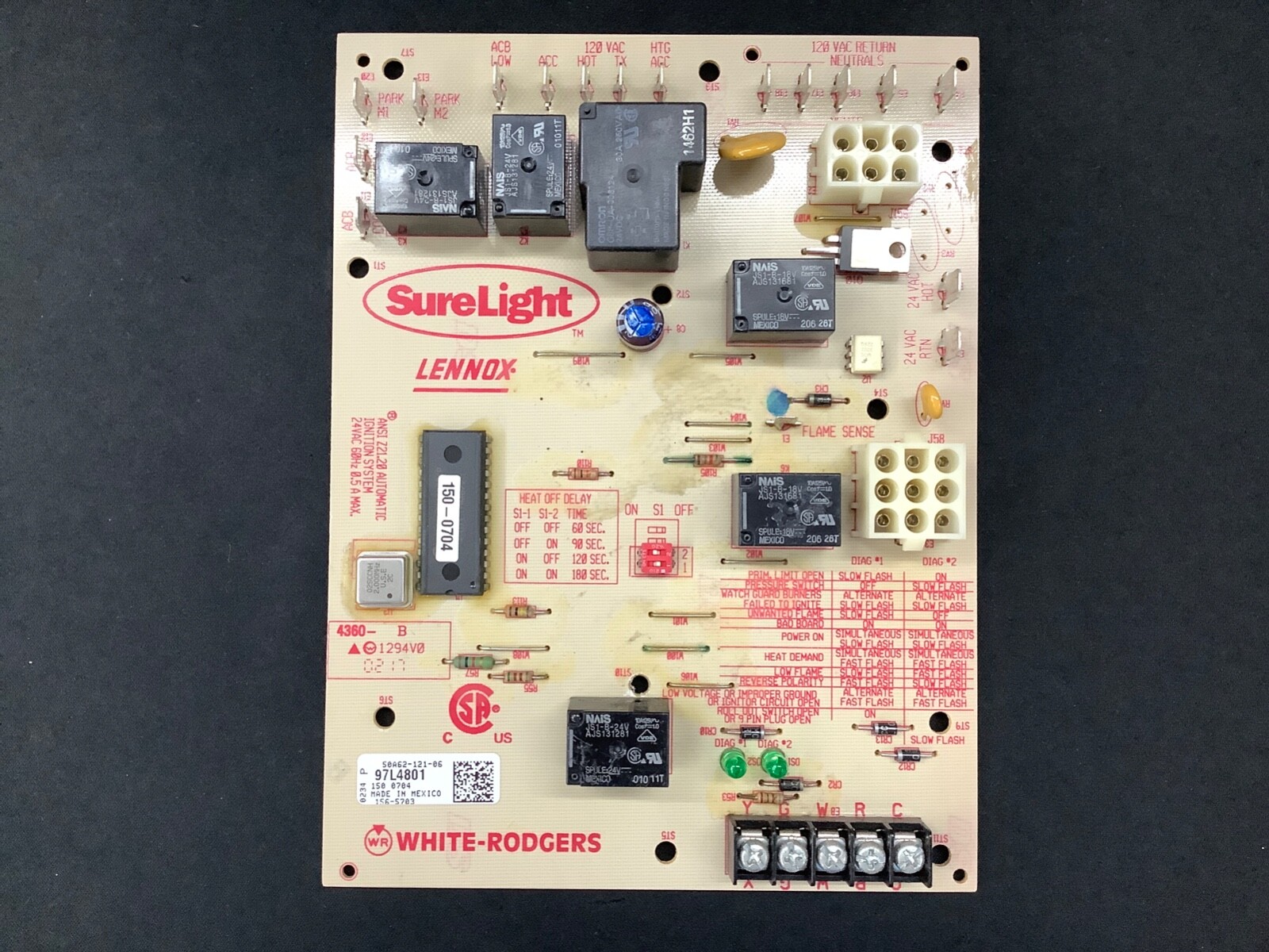 90-DAY WARRANTY 97L4801 Furnace Control Board for Lennox etc. HVAC ...