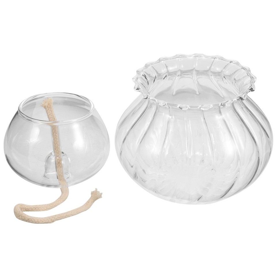 Transparent Glass Oil Lamp Decorative Vintage Kerosene Lamp No Lamp Oil ...