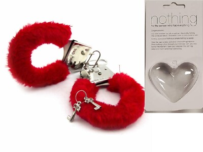 Valentine's Day Gift Set 2 Pack: HEART of NOTHING & Fuzzy Red Handcuffs ...