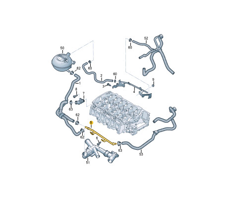 NEW VOLKSWAGEN ATLAS CA1 TERAMONT COOLANT HOSE TUBE 03H121065J NO DUTY ...