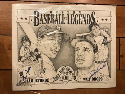 1950 Rookies of the Year lithograph Dual-signed Walt Dropo & Sam ...