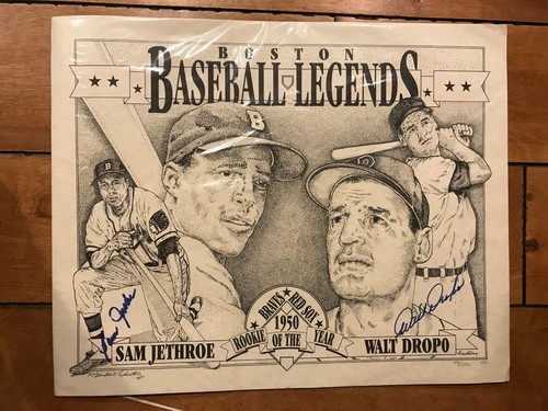 1950 Rookies of the Year lithograph Dual-signed Walt Dropo & Sam ...
