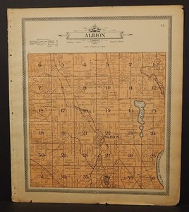 Wisconsin Dane County Map Albion or Berry Township 1911 Dbl L26#26 | eBay