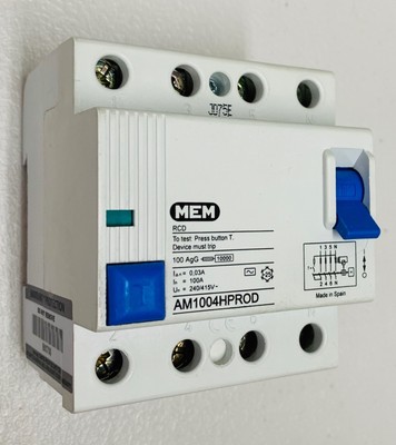 MEM Eaton Memshield 2 ~ 100A RCCB RCD 4 Pole ~ 3 Phase 100 Amp 30mA ...