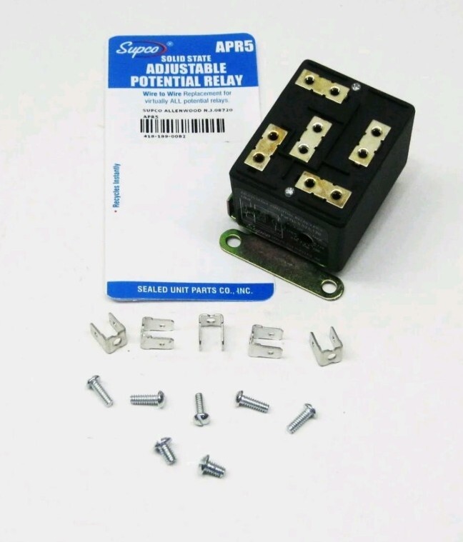 Supco APR5 Solid State Adjustable Potential Relay for Refrigeration ...