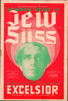 Jew Suss Original Movie Program from the 1934 Movie Conrad Veidt Rare ...