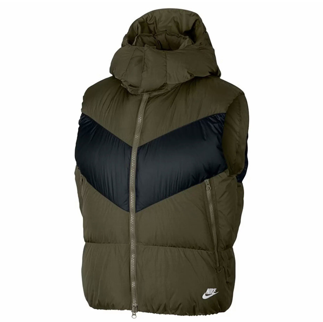 Nike Tech Down Fill Vest Detachable Hood Olive 928837-395 Winter Men's ...